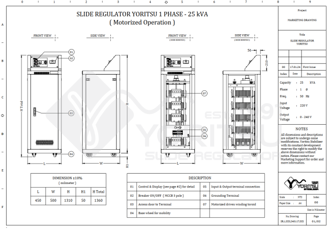 Slide Regulator Yoritsu 1 Phasa - Transformer Hexta | Stabilizer ...